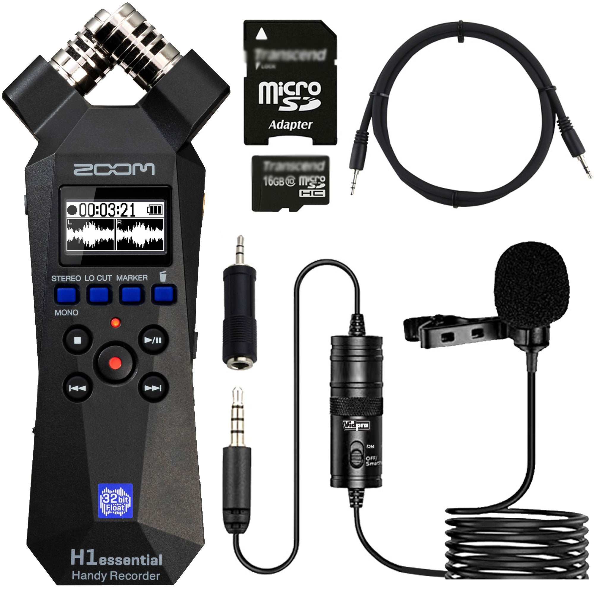Zoom H1essential 2-Track 32-Bit Float Portable Audio Recorder with Pro ...
