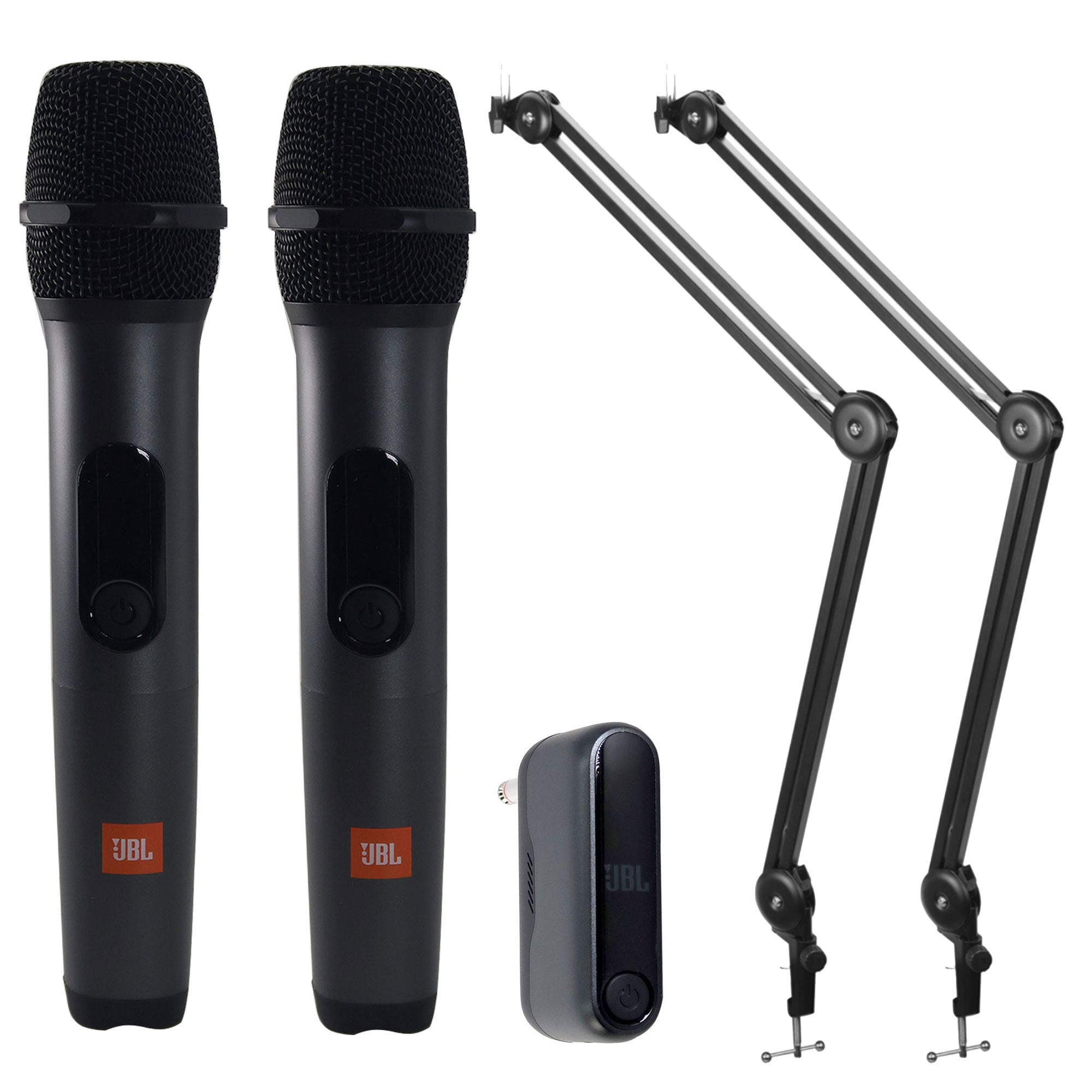 JBL Wireless Two Microphone System with Dual-Channel Receiver, Black a ...