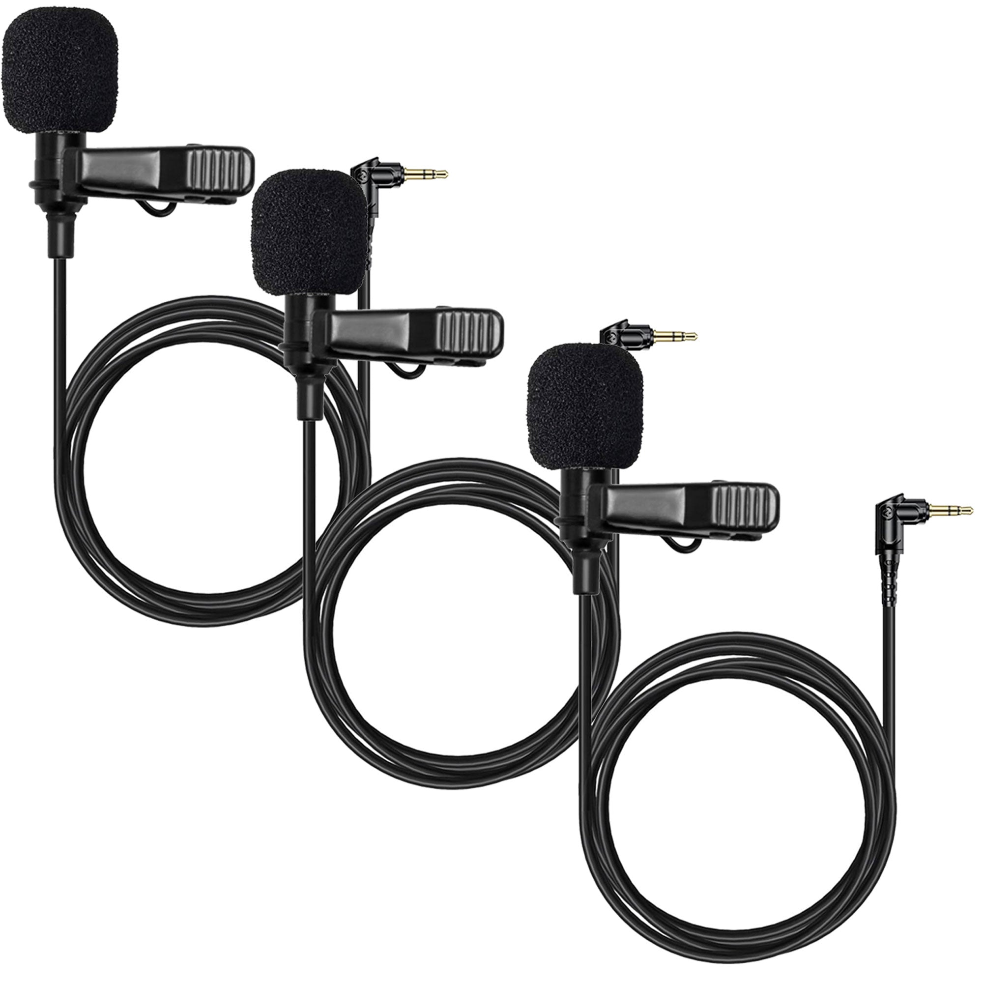 3x Hollyland External Clip On Lavalier Microphone with 3.5mm Audio Jac ...