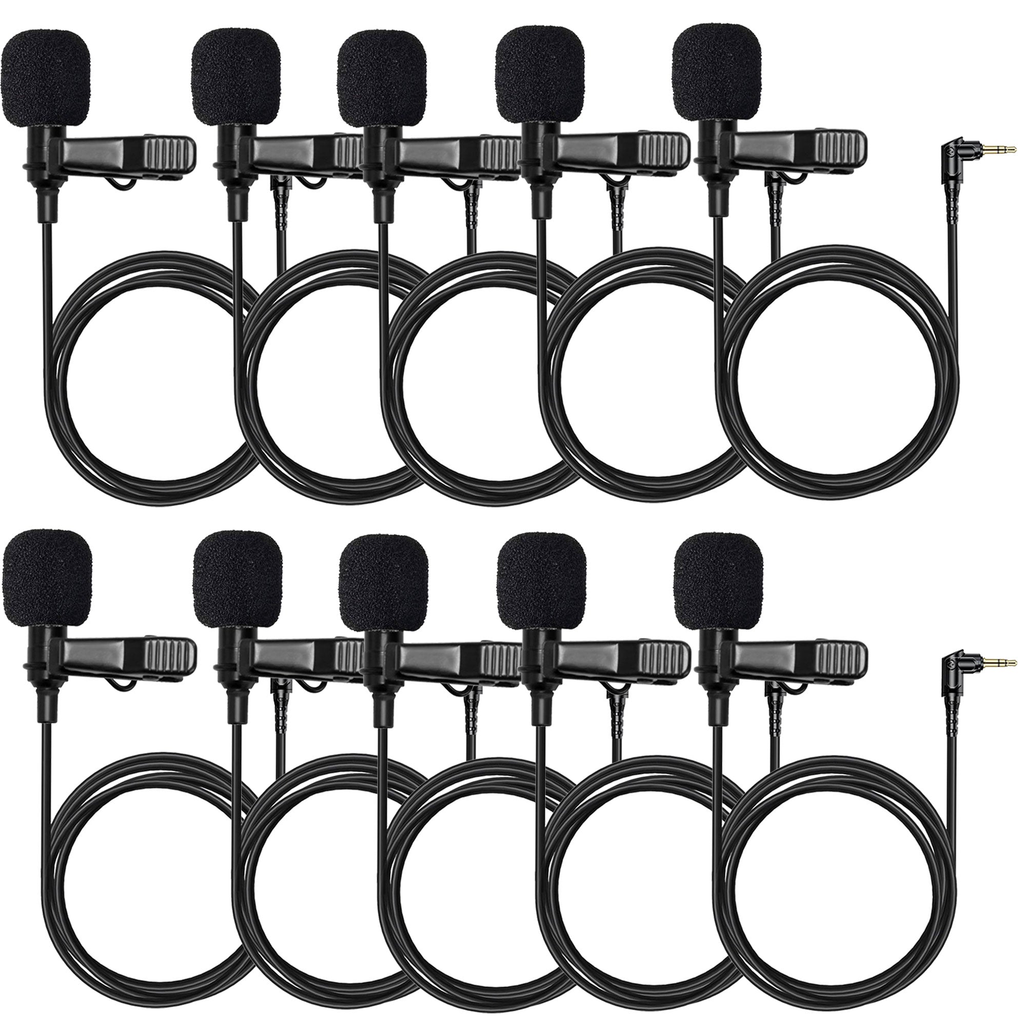 10x Hollyland External Clip On Lavalier Microphone with 3.5mm Audio Ja ...