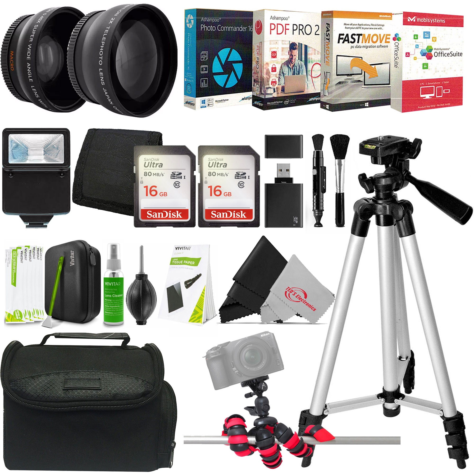 Deluxe Accessory Bundle for Nikon Z30, ZFC, Z50 Mirrorless with DX 16 ...