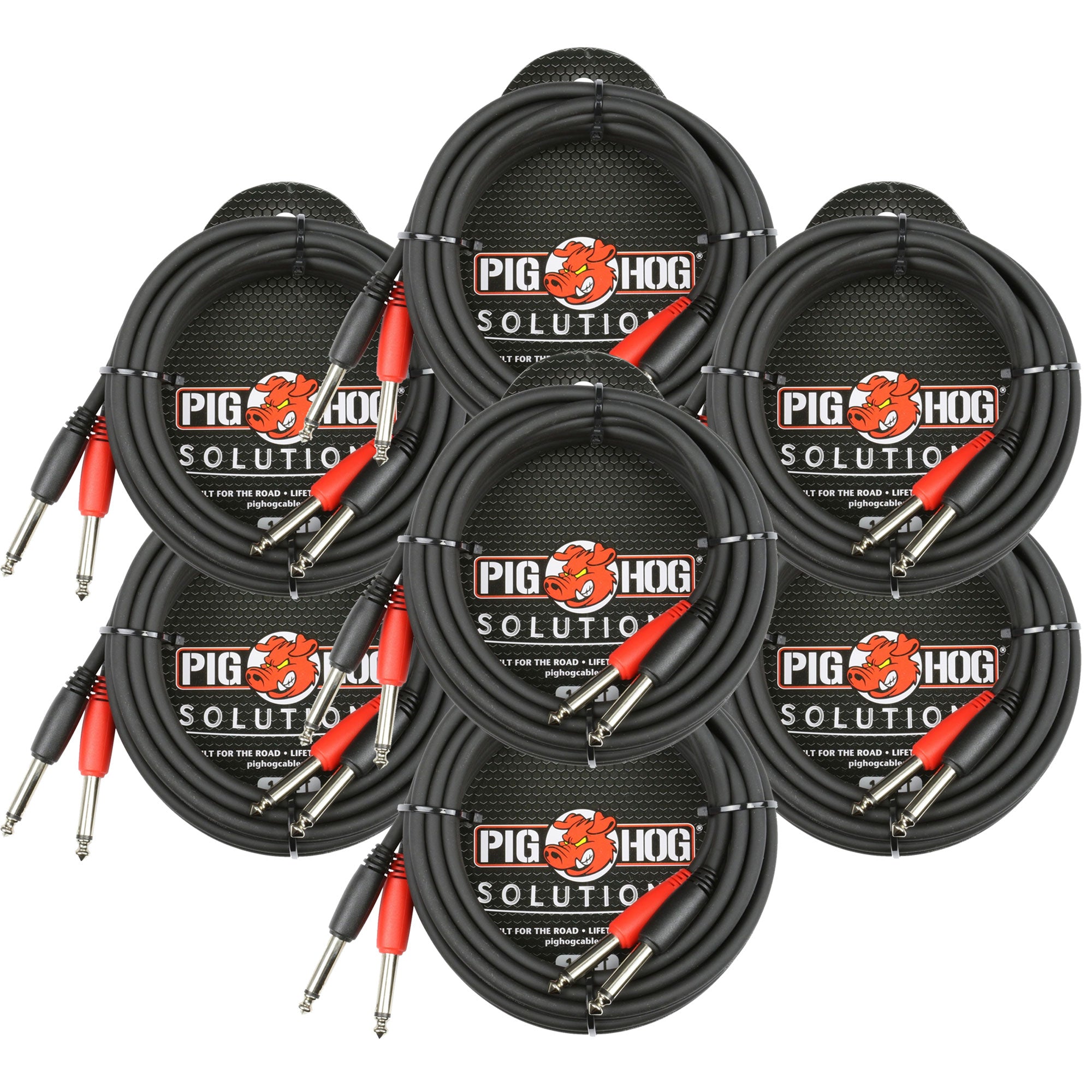 Pig Hog Dual 1/4" Mono (Male) Cable, 10 ft PD-21410 - 7 Units – Teds ...