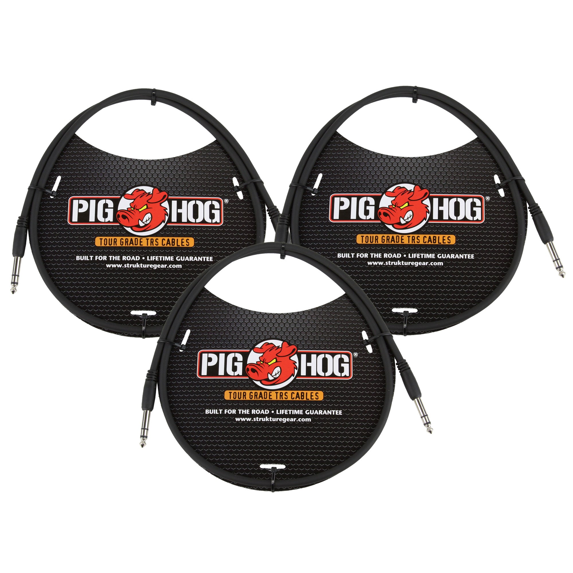 Pig Hog 3ft 1/4" TRS - 1/4" TRS Cable - 3 Units – Teds Electronics