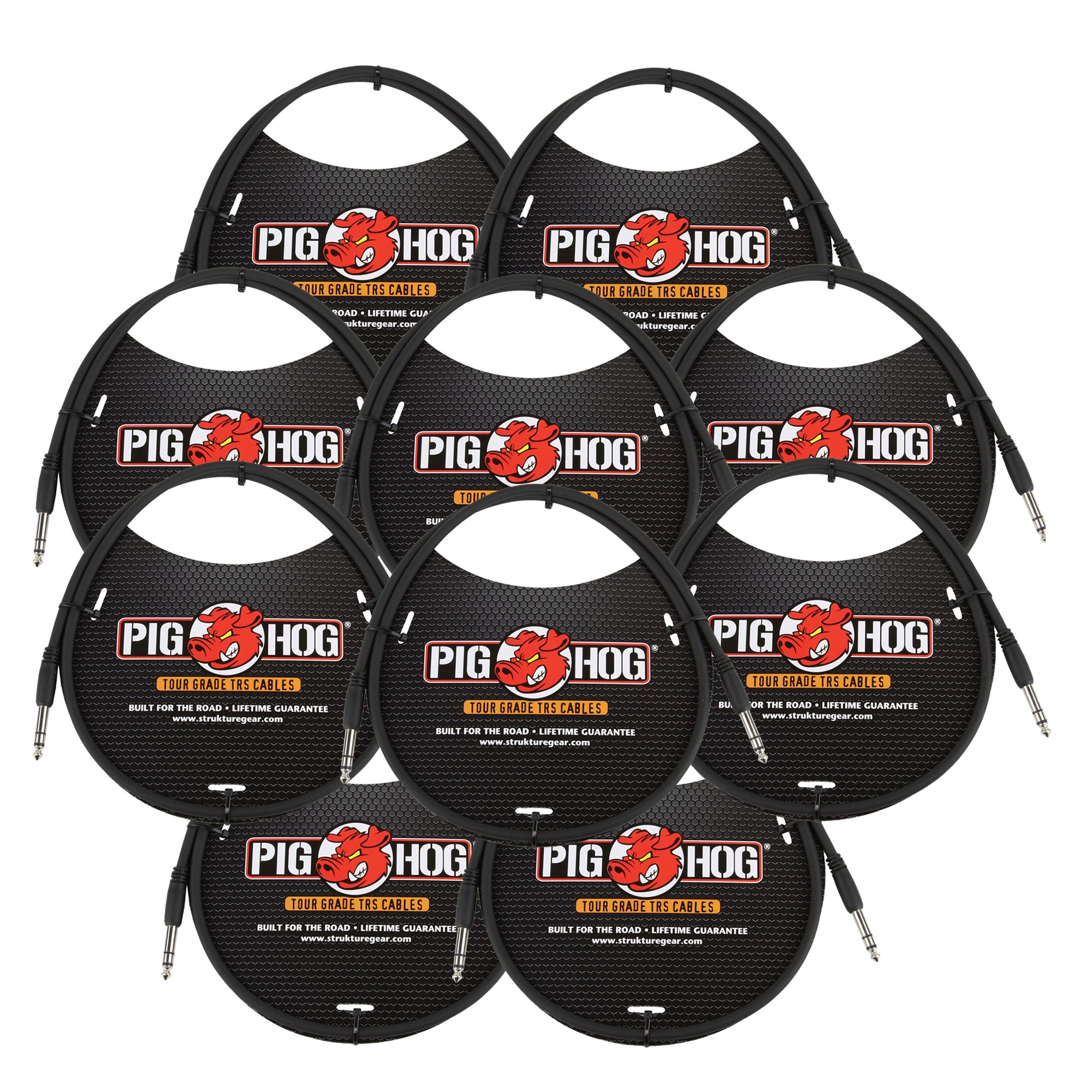 Pig Hog 3ft 1/4" TRS - 1/4" TRS Cable - 10 Units – Teds Electronics