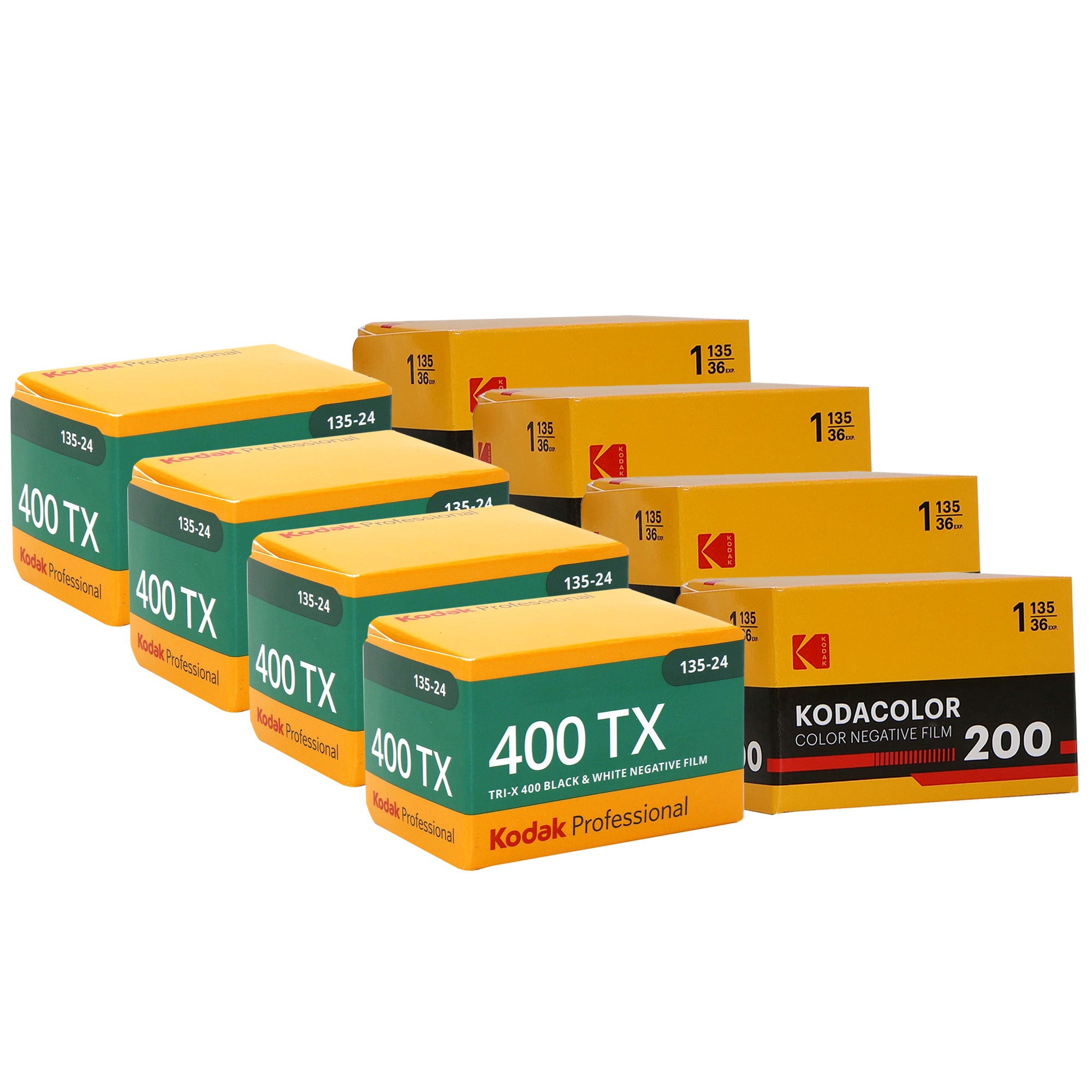 4x Kodak Professional 400TX Tri-X 400 Black & White Negative Film - 24 ...