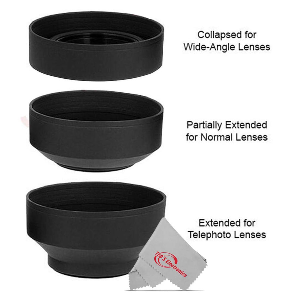Vivitar 58mm Soft Rubber Collapsible Lens Hood For Canon DSLR Cameras ...