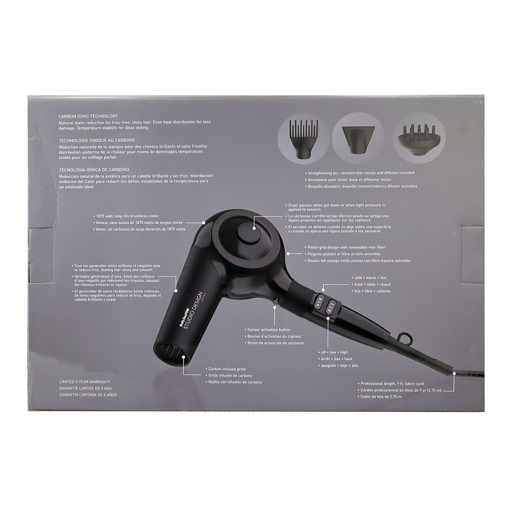 BaByliss Pro Studio Design Series Sensor 1875 Watt Hair Dryer #BCI800U ...