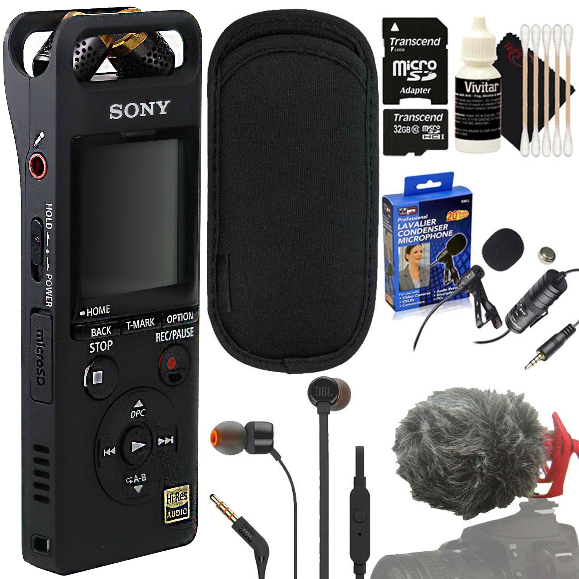 Sony PCM-A10 High-Resolution Audio Recorder Black + Microphone + JBL T ...