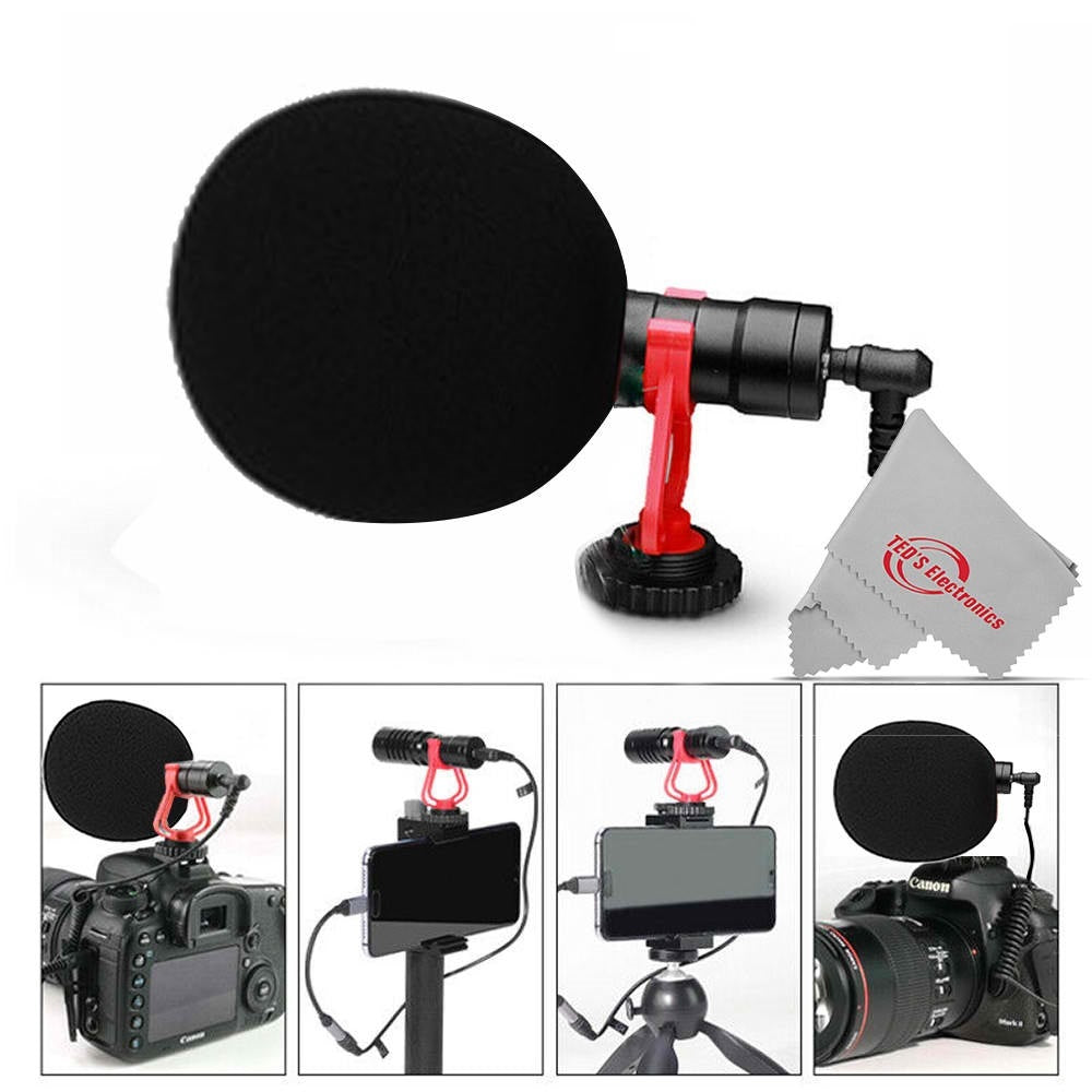 Super Cardioid Directional Microphone with Sponge Windscreen Clean Cle ...