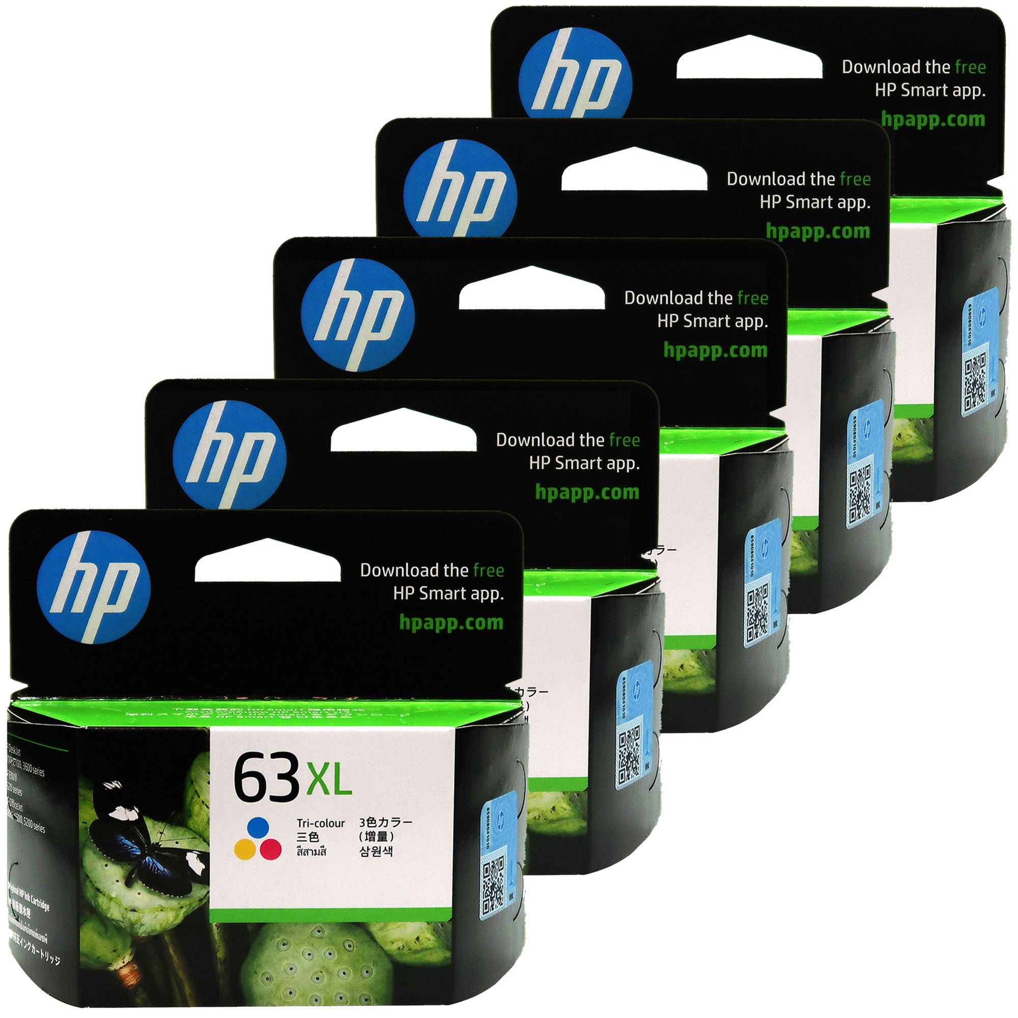 5x HP 63XL High Yield Tri-color Original Ink Cartridge - 300 Pages (F6 ...