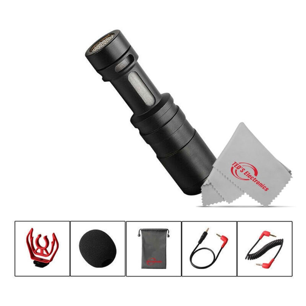Super Cardioid Directional Microphone with Sponge Windscreen Clean Cle ...