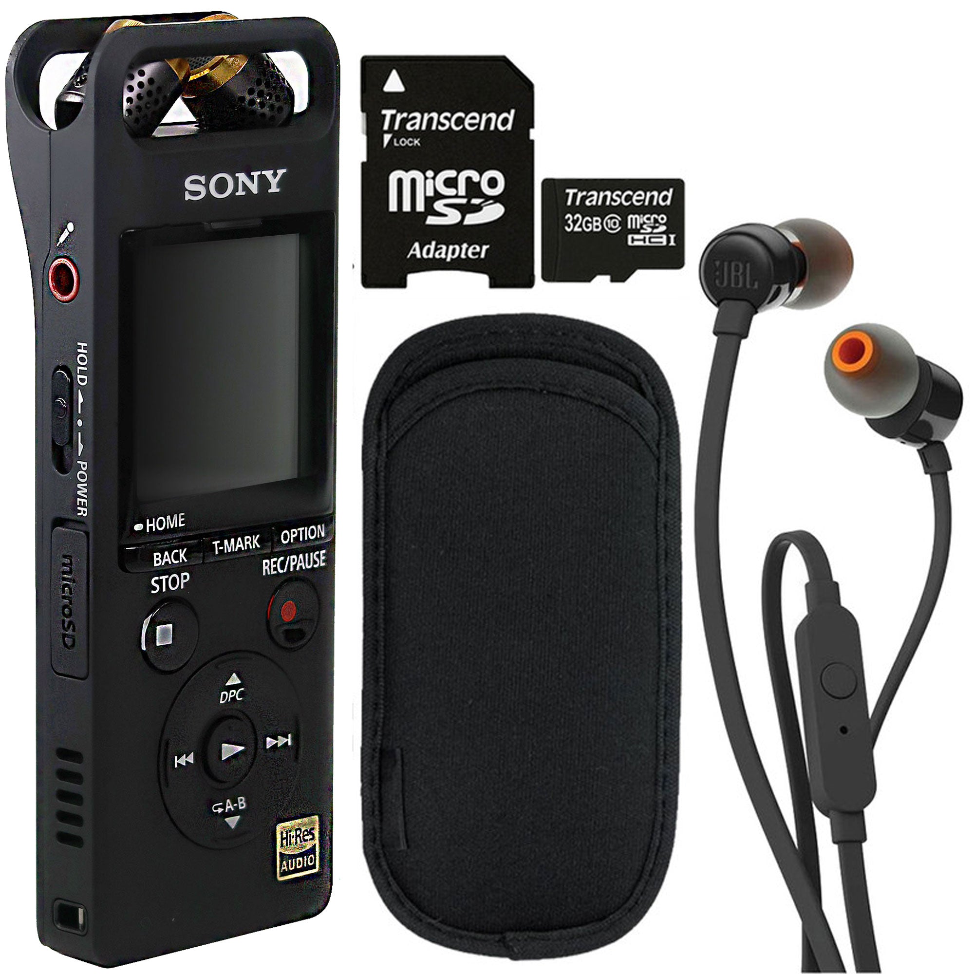 Sony PCM-A10 High-Resolution Audio Recorder Black + JBL T110 in Ear He ...
