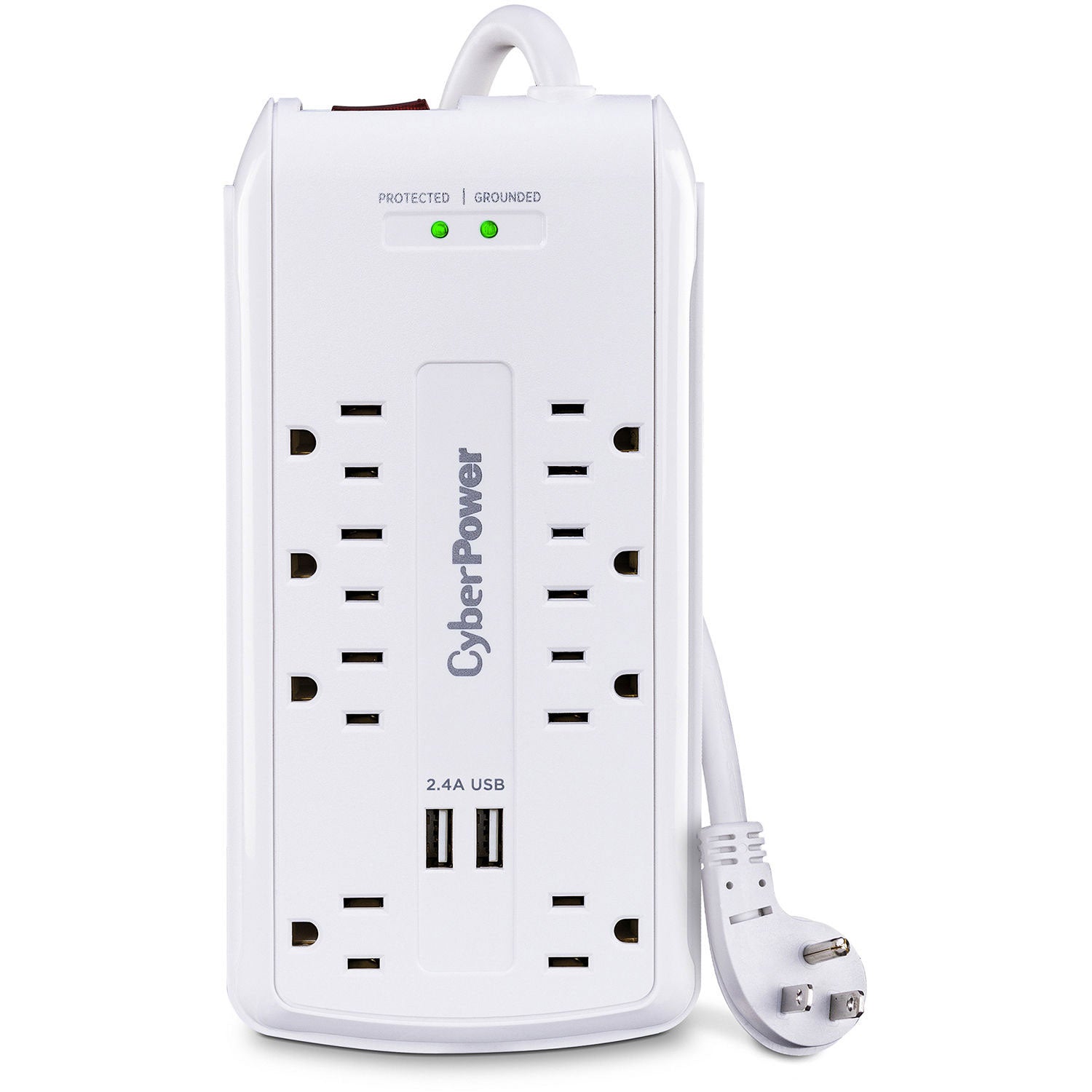 CyberPower 120V 8 Outlets 2-USB 2.4A EMI/RFI 6.0 Feet Cord White – Teds ...