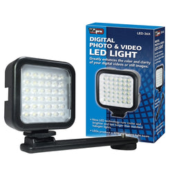 Vidpro Professional Photo and Video 36 LED Light with Flash Bracket ...