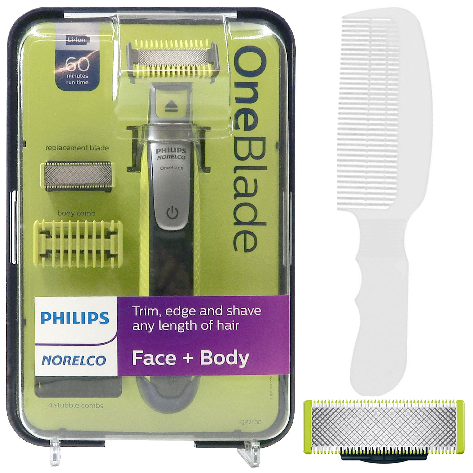 Philips Norelco OneBlade Face Body hybrid electric trimmer with Wahl F ...
