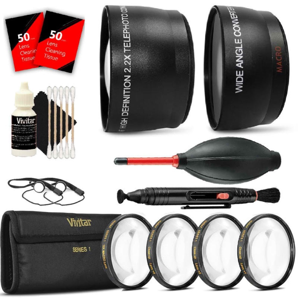 58mm Wide Angle Lens, Telephoto Lens, Macro Kit and Accessory Kit for ...