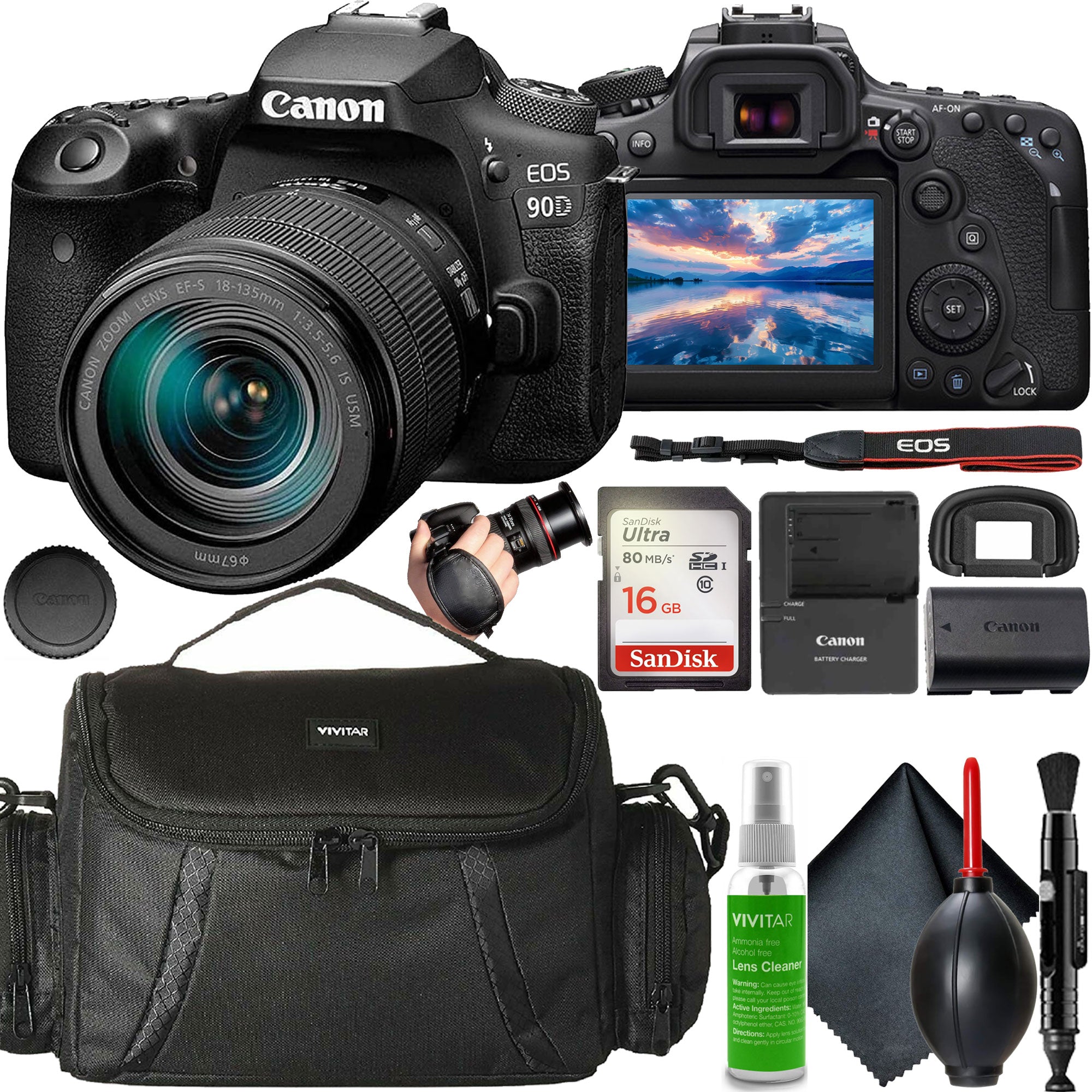 Canon EOS 90D 32.5MP Digital SLR Camera with EF-S 18-135mm f/3.5-5.6 U ...
