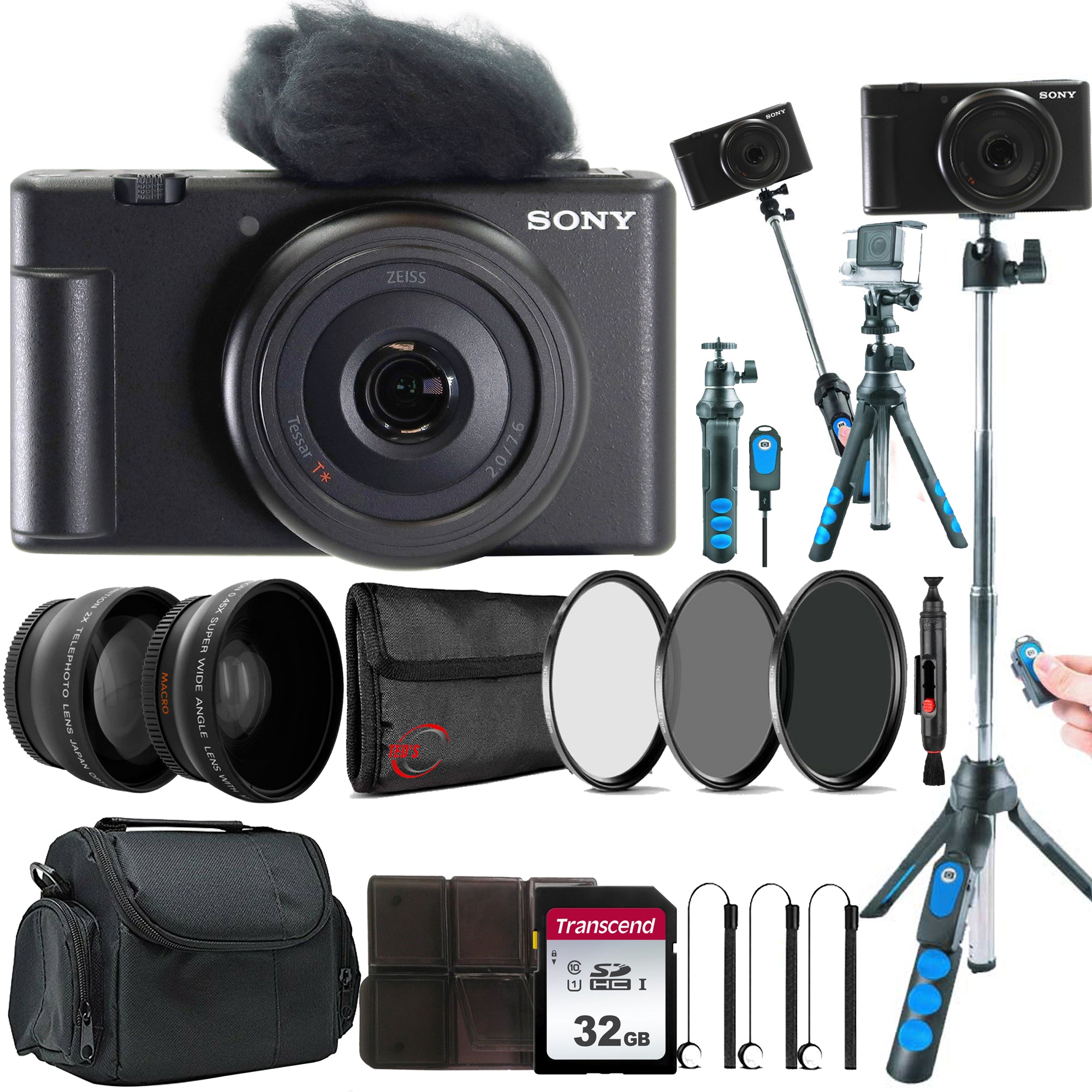 Sony ZV-1F Vlogging Camera for Content Creators and Vloggers (Black) w ...