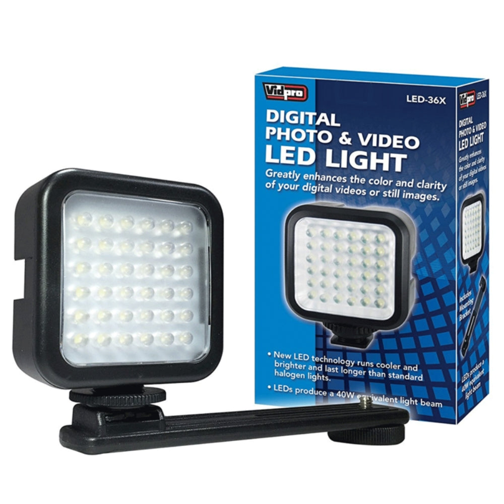 Vidpro LED-36X Photo & Video LED Light with Accessories for Cameras an ...