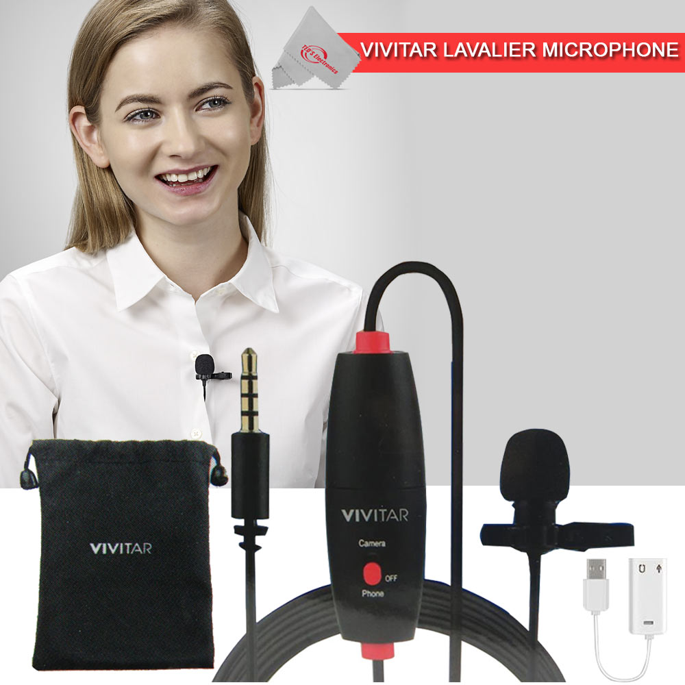 Vivitar Mini Lavalier Streaming Microphone Omni Directional with USB A ...