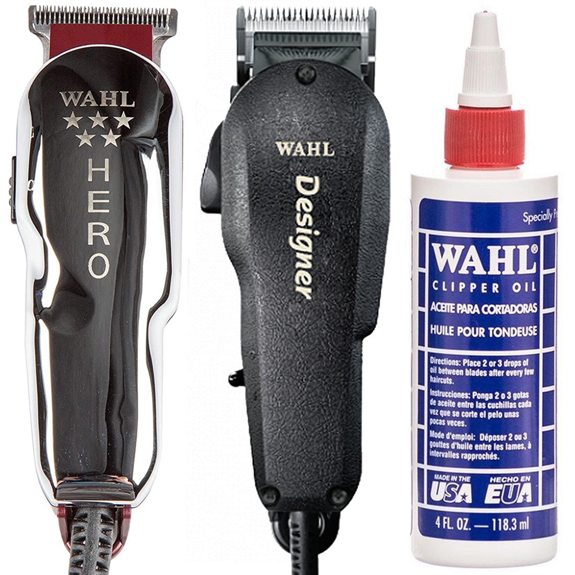 Wahl Professional 5-Star Hero Corded T Blade Trimmer #8991 with Wahl D ...
