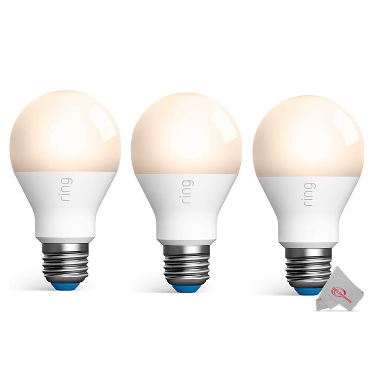 3x Ring A19 Smart LED Light Bulb Dimmable 800 Brightness Lumens Indoor ...