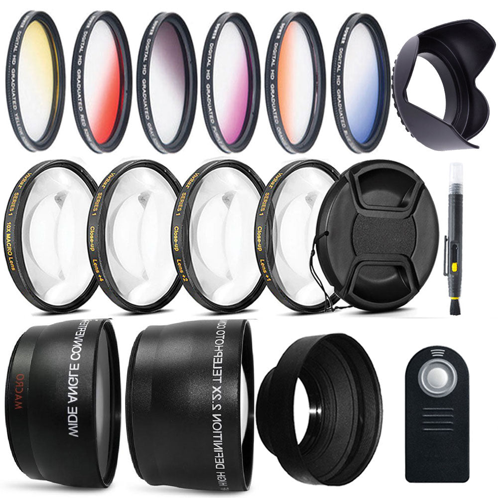 58mm Color Filters with Accessory Bundle for Canon 70D, 77D, 80D, T6s ...