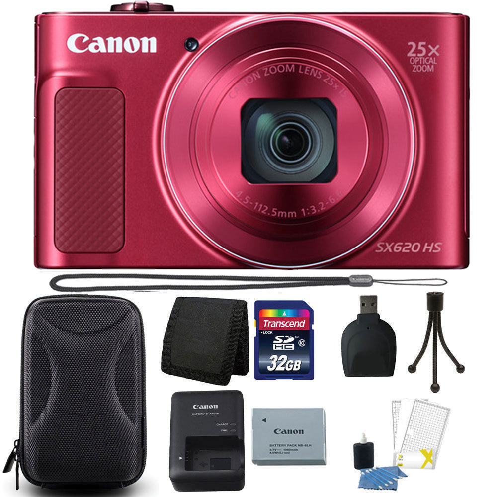 Canon PowerShot SX620 HS 20.2MP Compact Digital Camera Red with Access