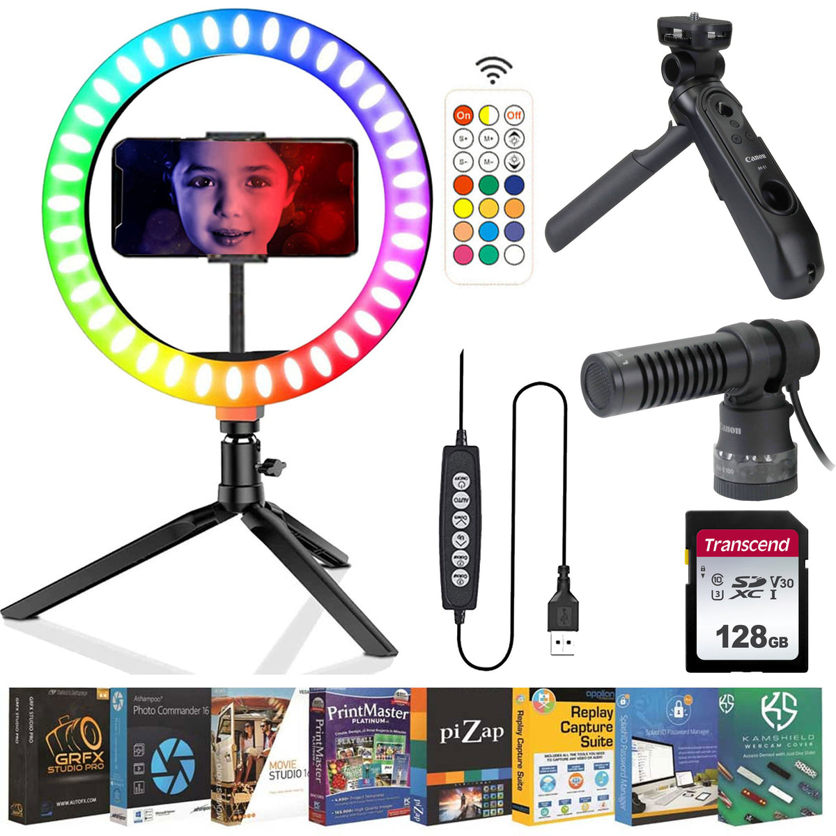 Genuine Canon Stereo Microphone and Remote Control Tripod Grip Youtube ...