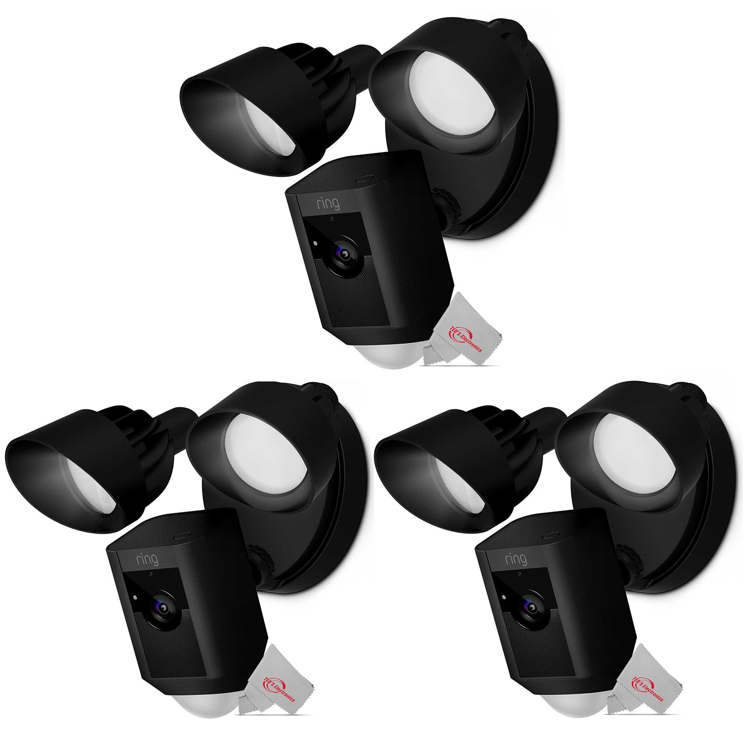 3X Ring Floodlight Camera Motion-Activated HD Security Cam Two-Way Tal ...