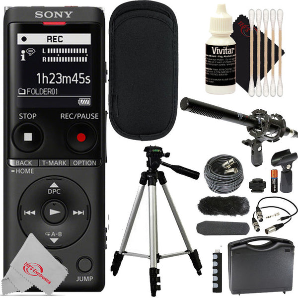 Sony UX570 Digital Voice Recorder Black + VidPro 1"Pr Shotgun Micropho ...