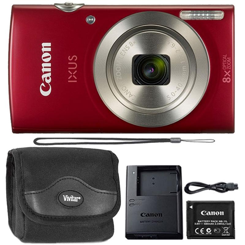 Canon IXUS 185 / ELPH 180 20MP Digital Camera Black with Accessory Bun ...